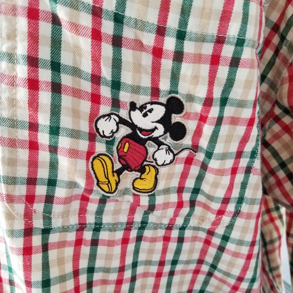 Disney | Shirts | Mickey Mouse Plaid Buttondown Shirt | Poshmark